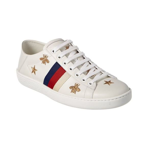 Gucci | Shoes | Gucci Bees Stars Embroidered Leather Sneaker | Poshmark
